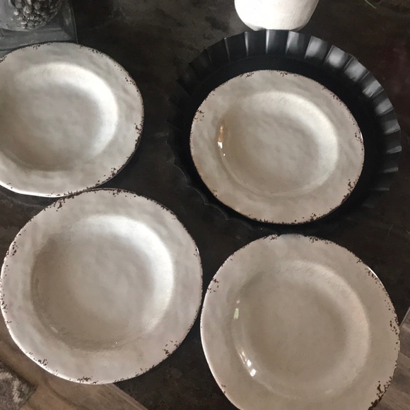 Kitchen | Farmhouse Milky White Distressed Plates | Poshmark